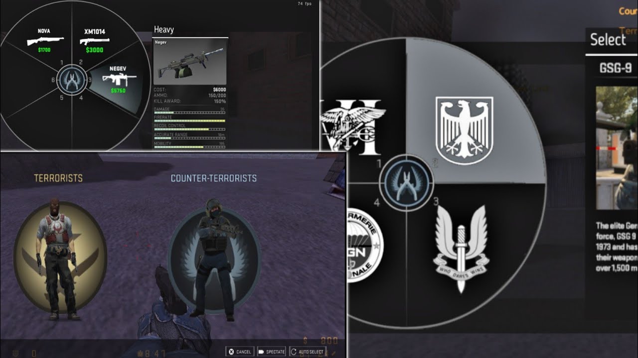 New CS:GO Teammenu Class menu & Buy menu in cs1.6 (show) - YouTube