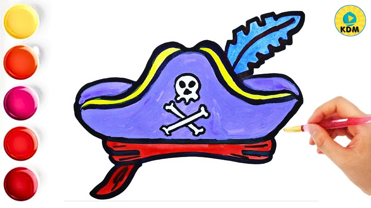 PIRATE HAT EASY DRAWING AND COLORING|HOW TO DRAW| EASY DRAWING FOR KIDS ...