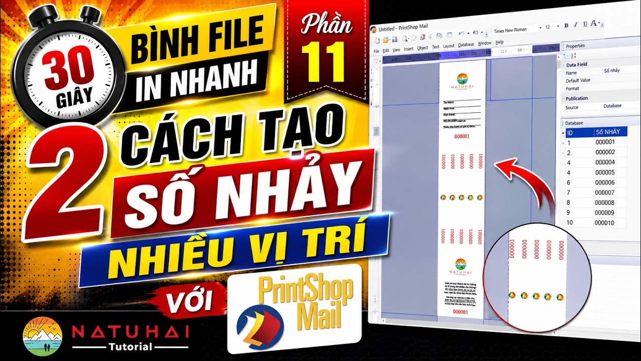 PHẦN 11: 2 cách tạo số nhảy nhiều vị trí với printshop mail - YouTube