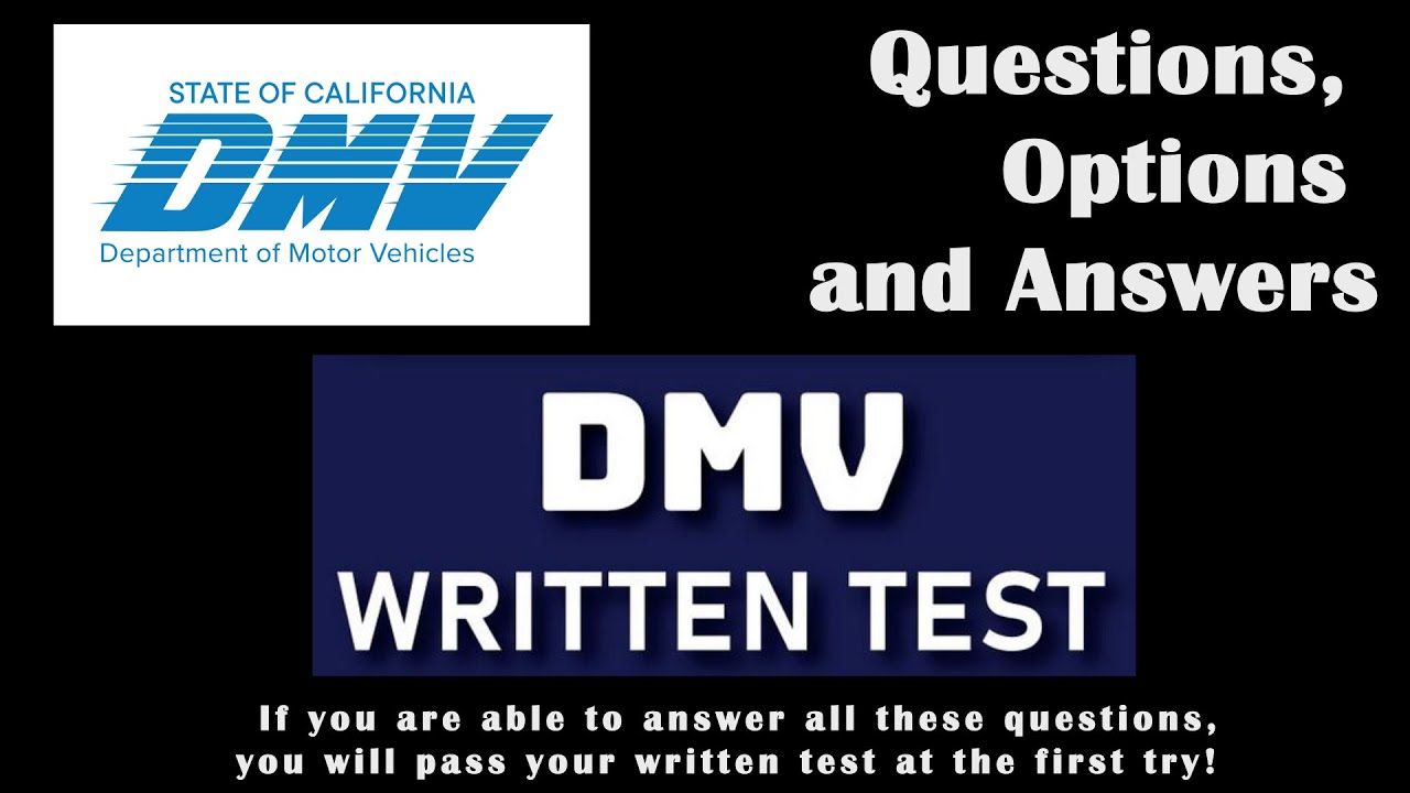 DMV WRITTEN TEST - 2023 - UPDATED ALL QUESTIONS - YouTube