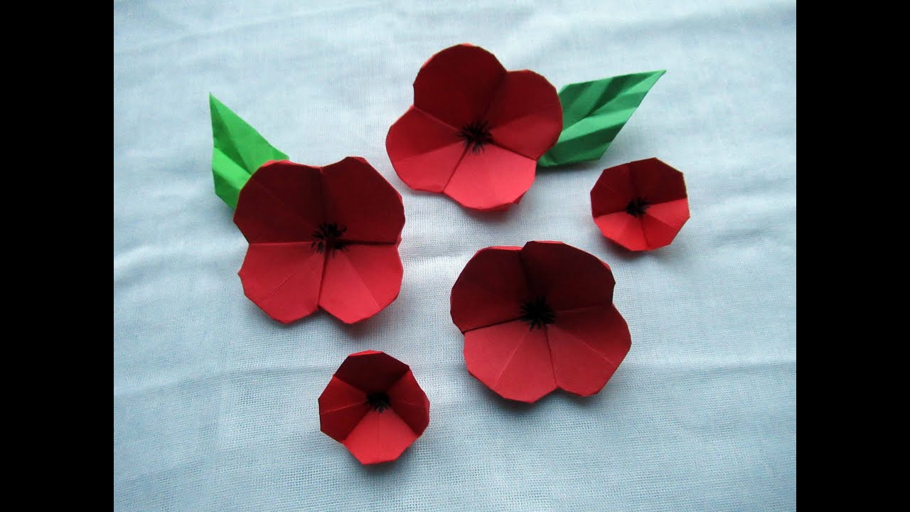 Origami remembrance poppy - YouTube