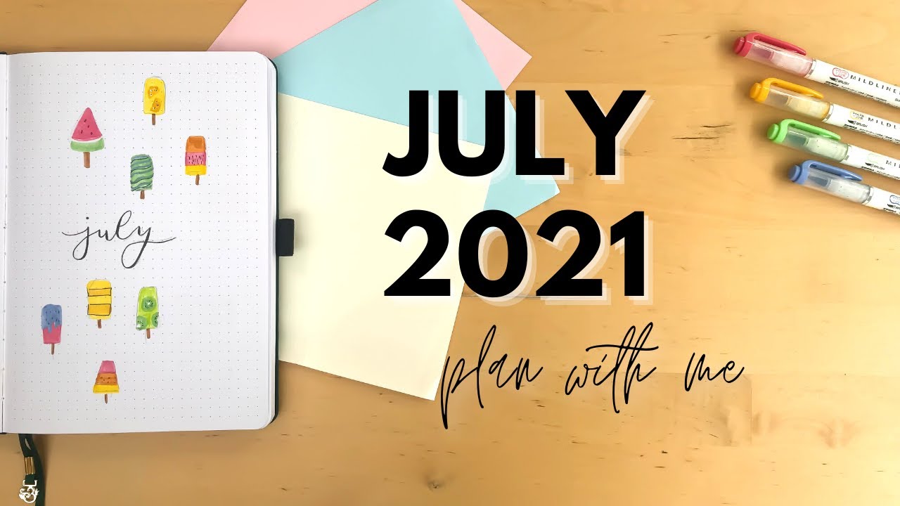 July 2021 PLAN WITH ME | Bullet Journal Setup (ft. ice lolly/popsicle ...