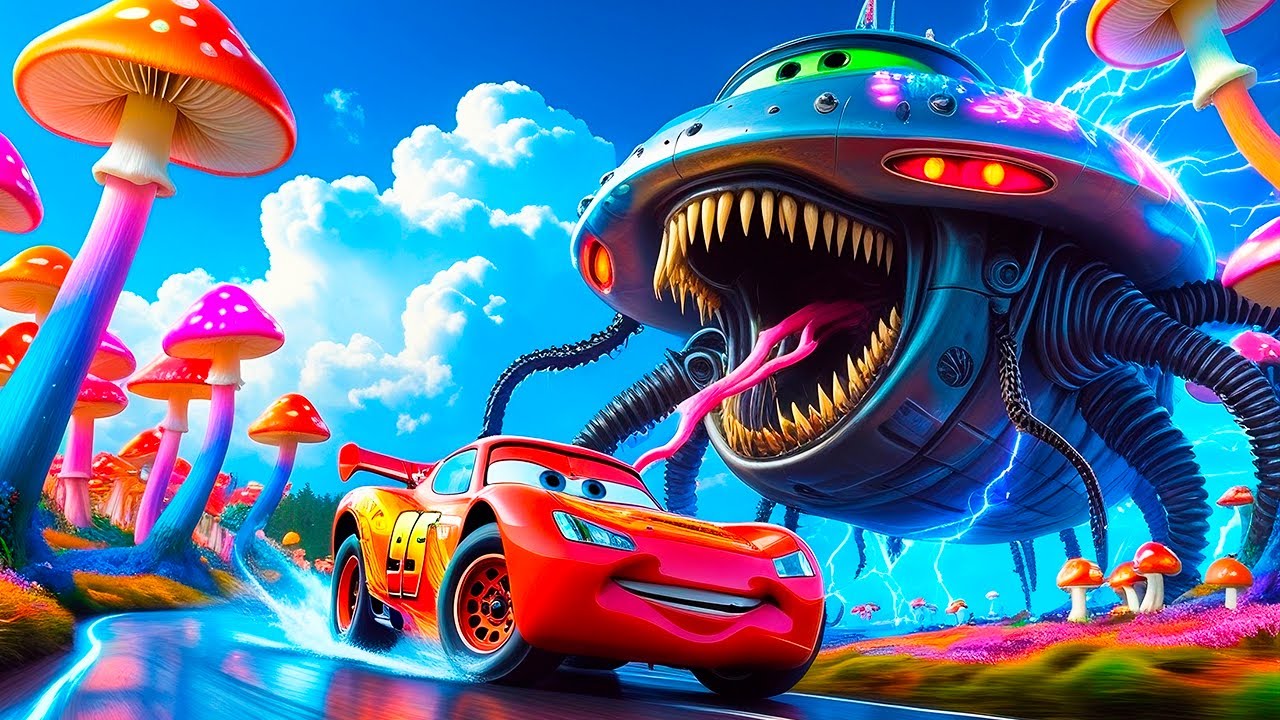 ⚠️Big & Small vs Epic Escape⚠️McQueen & Mater VS SCARY UFO MONSTER ...