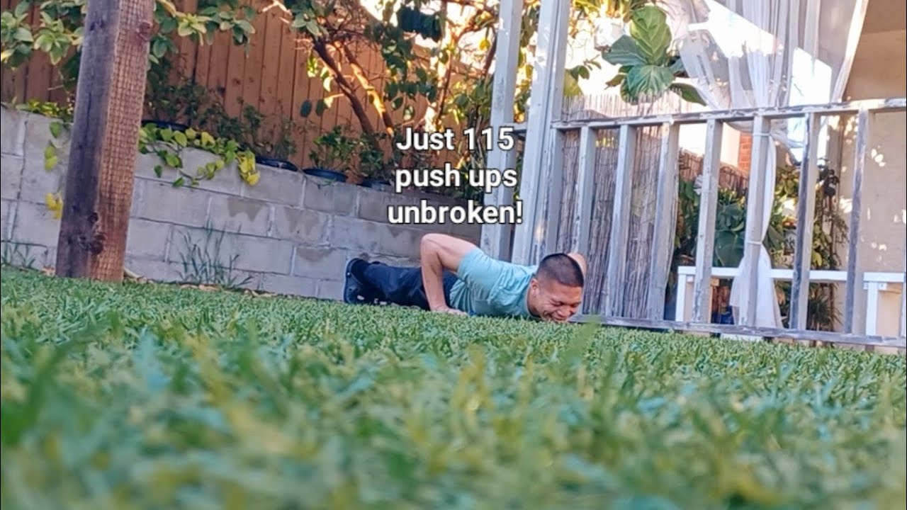 Just 115 full range of motion push ups in a row! - YouTube