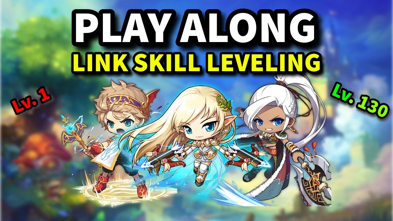Play Along | Leveling a Fresh Link Skill Character to lvl 130 | GMS | Maplestory | Guide - YouTube