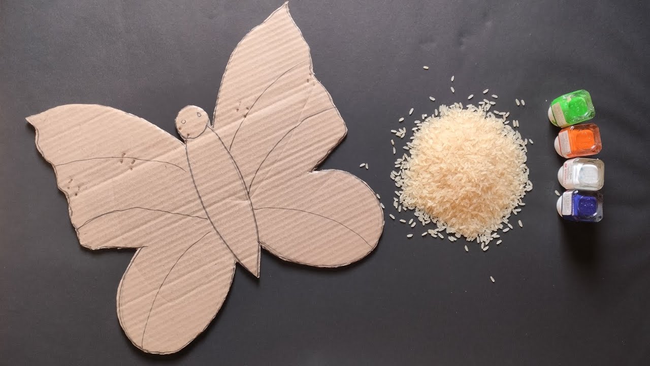 Republic Day Craft Using Cardboard and rice/Best Out Of Waste Cardboard ...