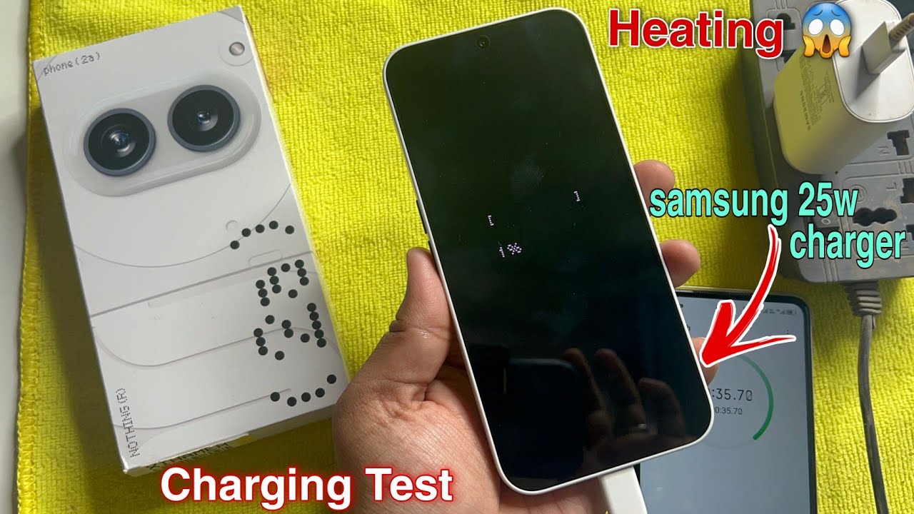 Nothing phone 2a charging test with samsung 25w charger 🤩| nothing ...