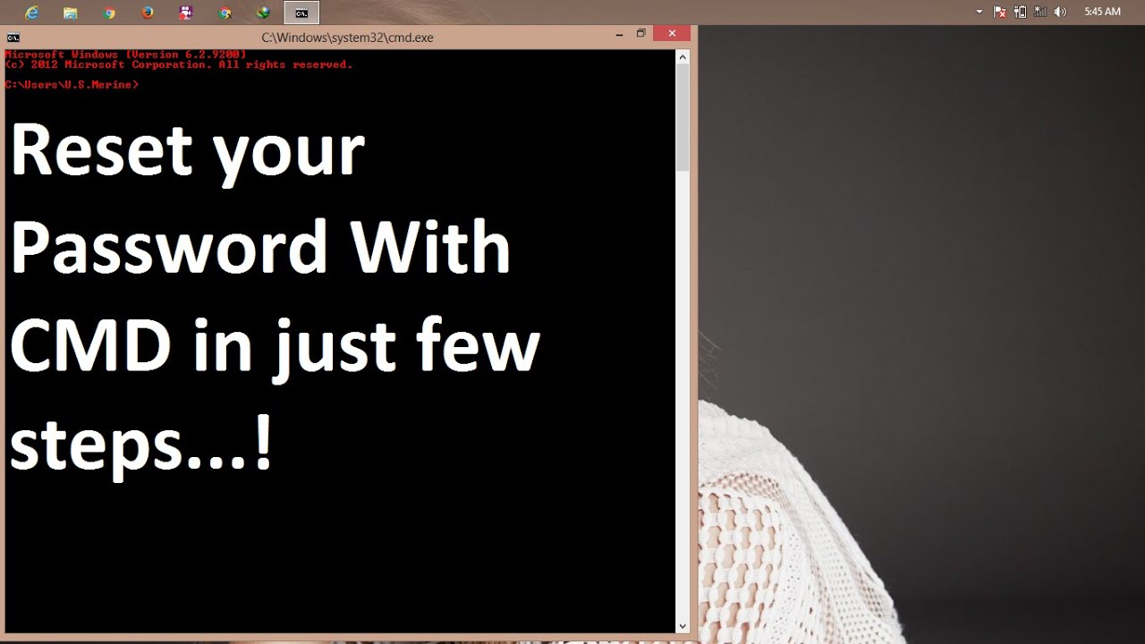 How to reset password by CMD in Windows 7,8,8.1, and 10 - YouTube