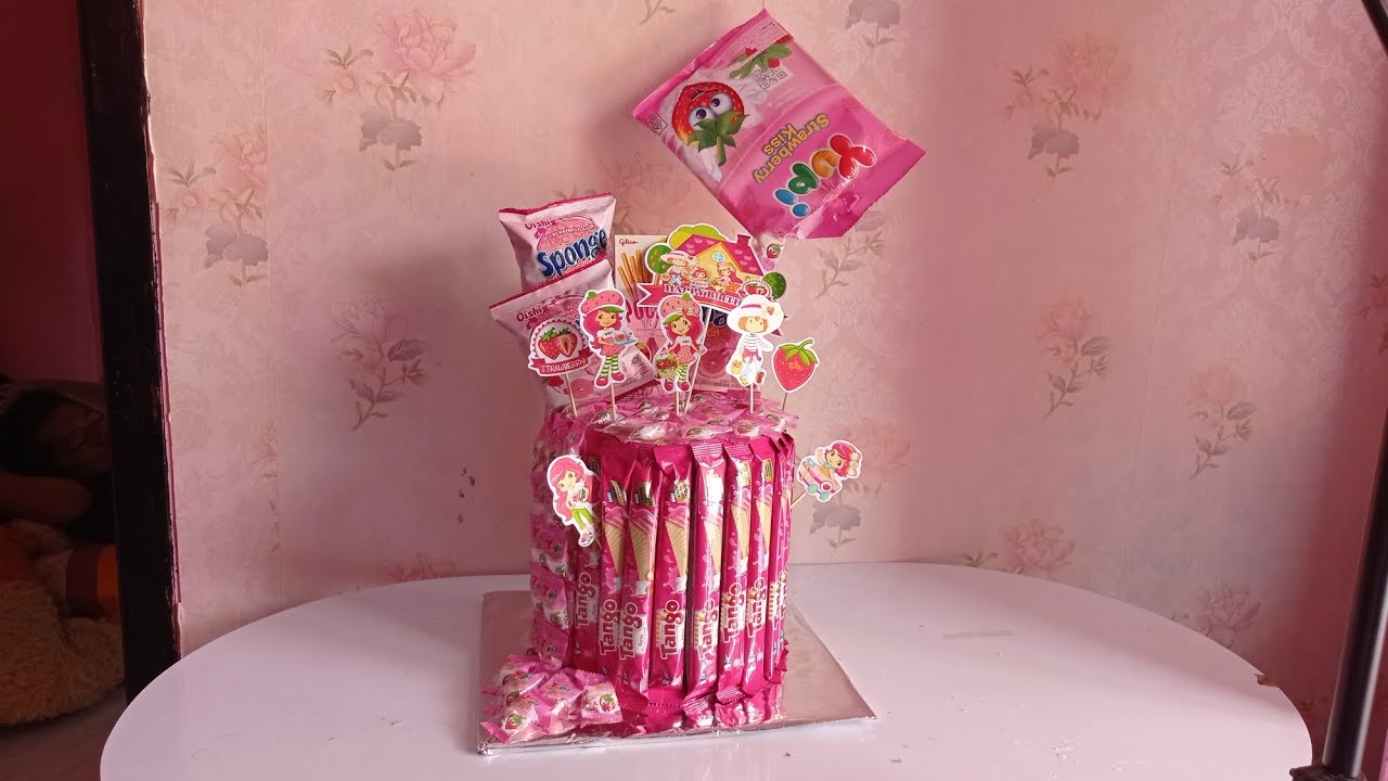 Snack tower mini || snack tart tema pink strawberry || murah low budget ...