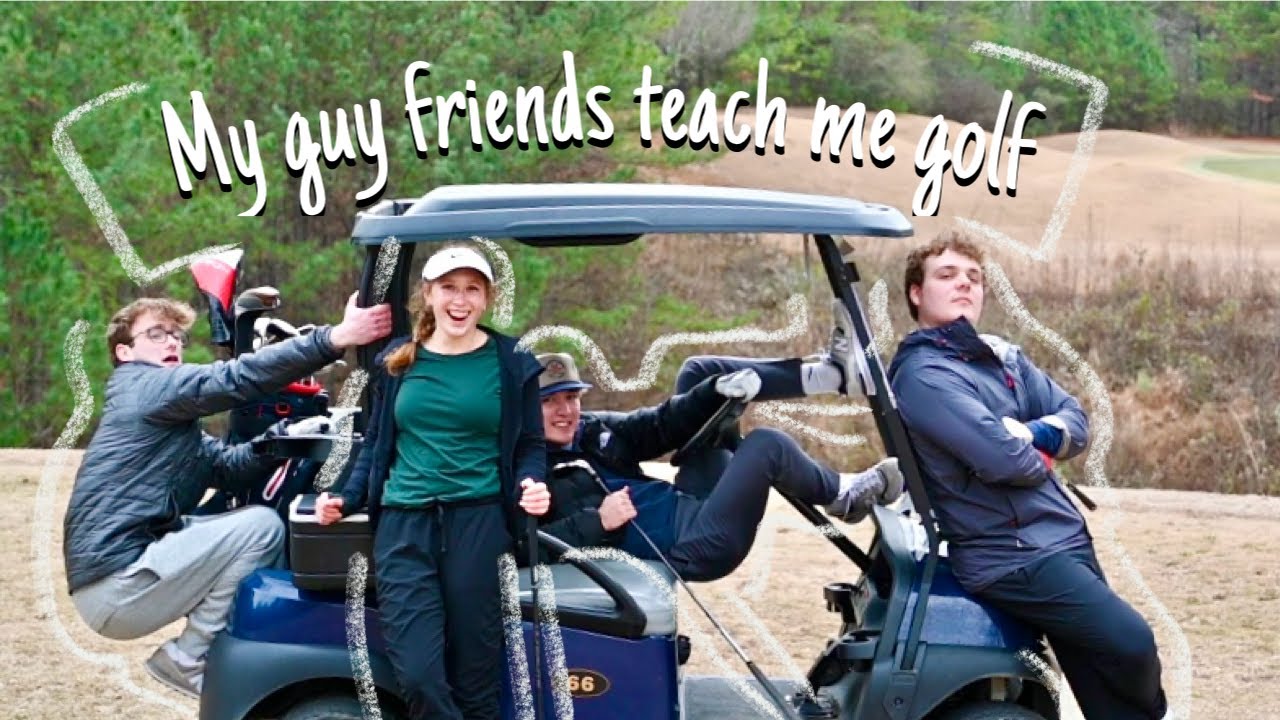 my guy friends teach me golf.. but with my bad hand - YouTube