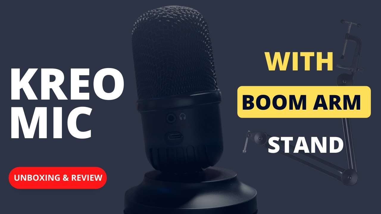 Kreo Rec Condenser Microphone with Boom arm mic I Unboxing & Review ...
