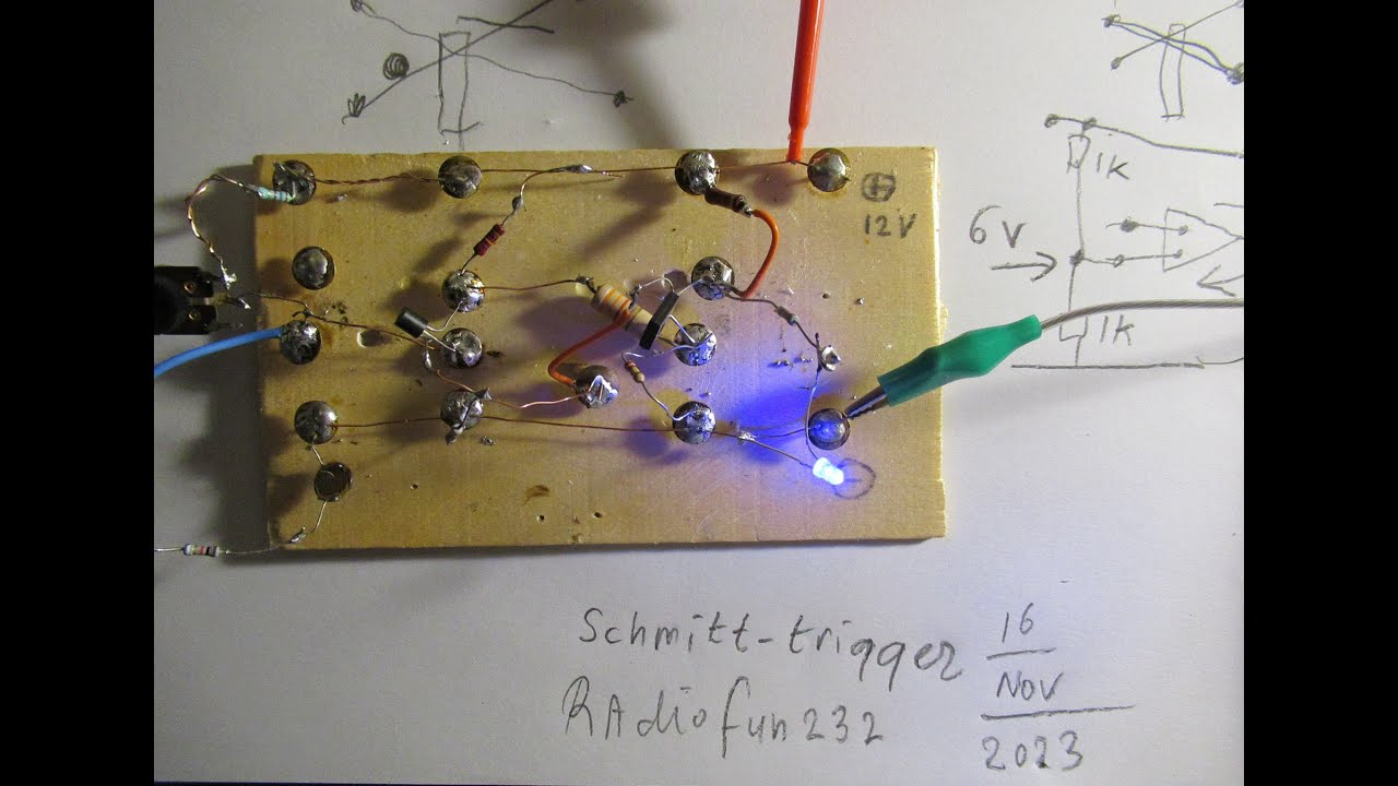 The Schmitt Trigger explained + a working circuit: a blue LED parking ...