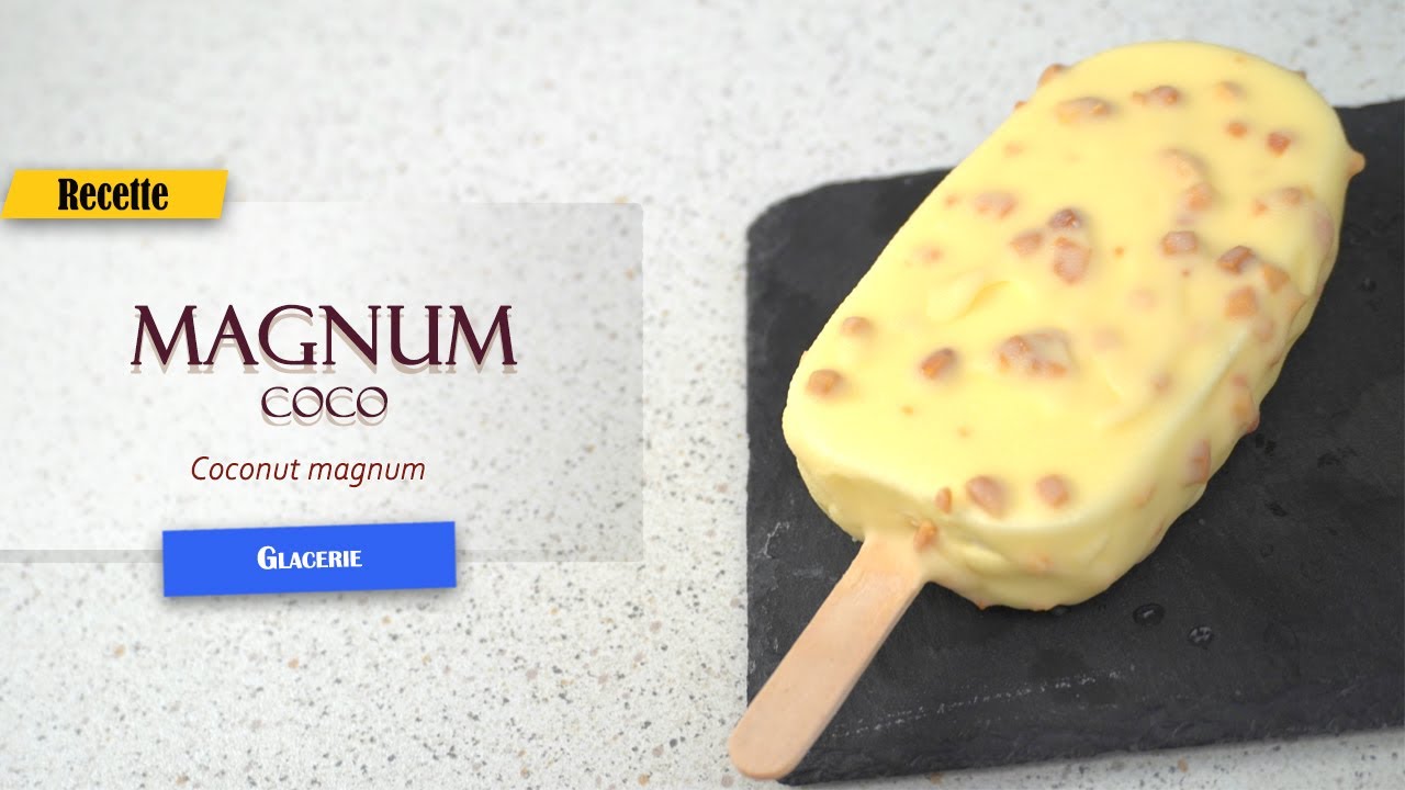 Magnum au coco enrobé de chocolat blanc et d'amandes - YouTube