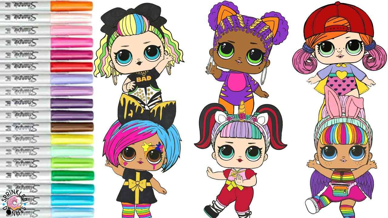 LOL Surprise Coloring Book Compilation MASH UP Edition Unicorn Rainbow ...