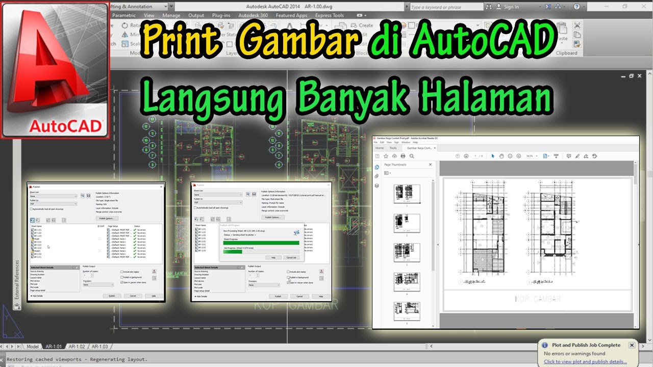 Cara Print Gambar AutoCAD satu kali untuk banyak halaman - Perintah ...