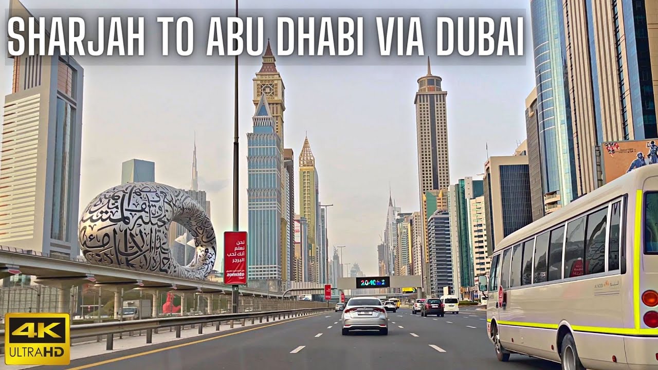 Sharjah to Abu Dhabi Drive by Car | via Dubai | Long Drive on Sheikh ...