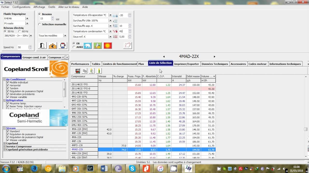 Choix d'un Compresseur avec Copeland [Logiciel de séléction] - YouTube