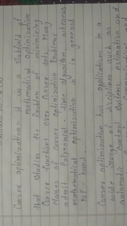 #Short video//Convex Optimization//machine learning - YouTube