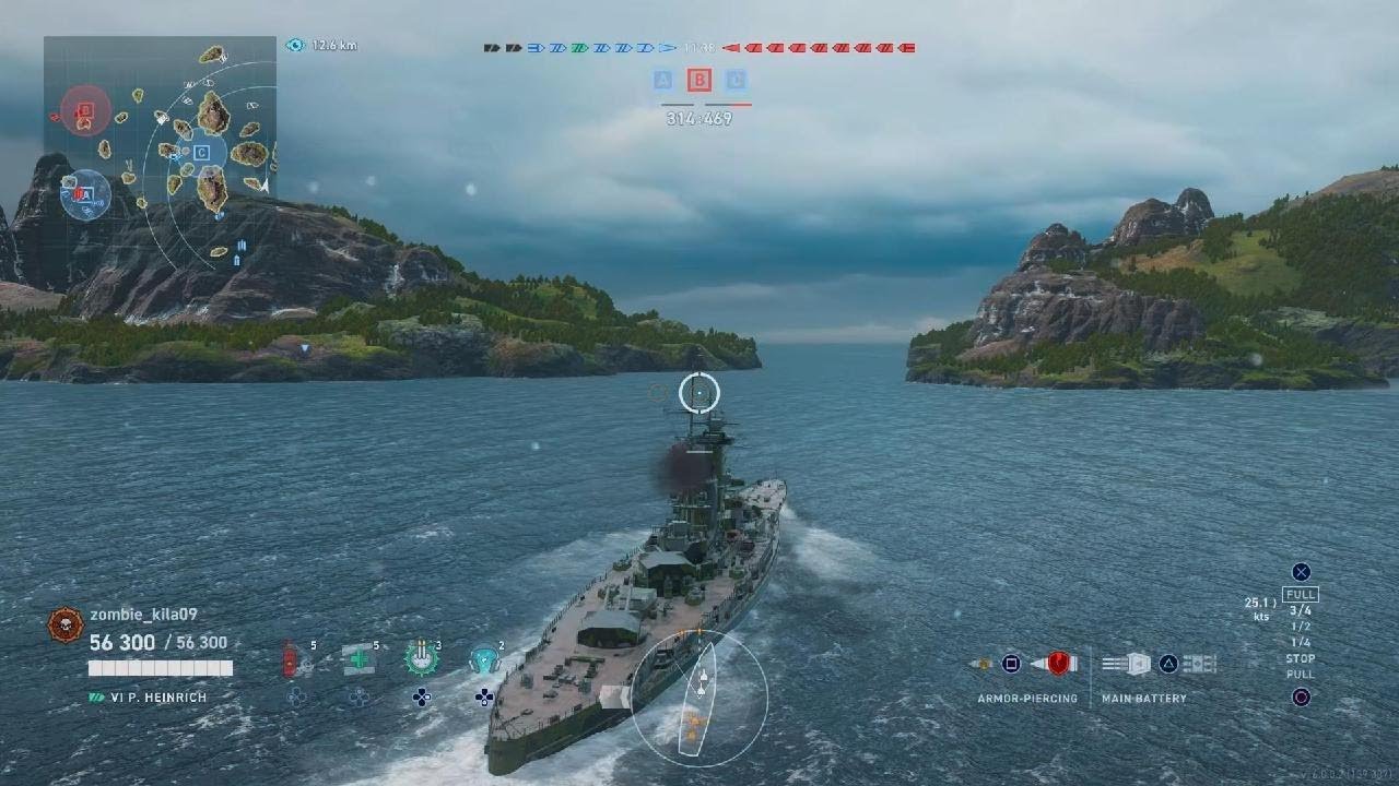 World of Warships Legends secondary build with Bismarck commander - YouTube