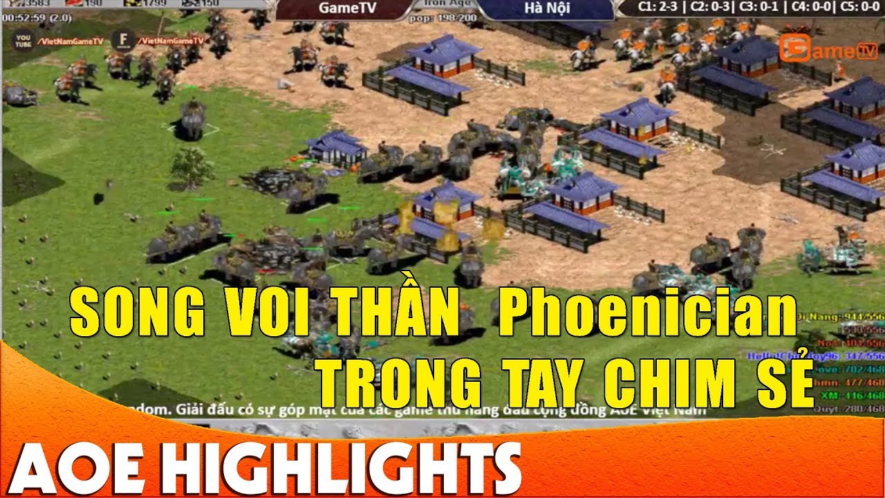 Aoe Highlight | Song voi thần Phoenician trong tay Chim Sẻ tràn bản đồ ...