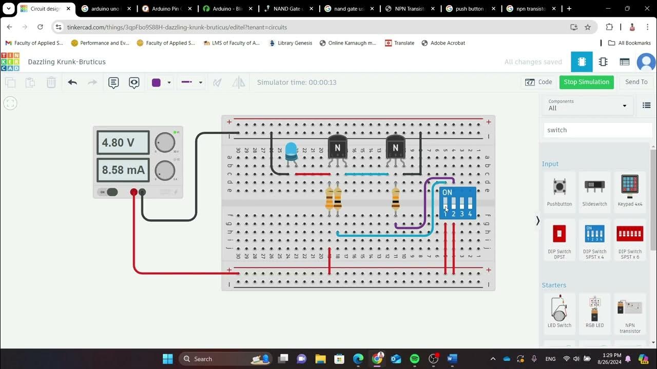 Implementing NAND Gate using two NPN transistors - YouTube