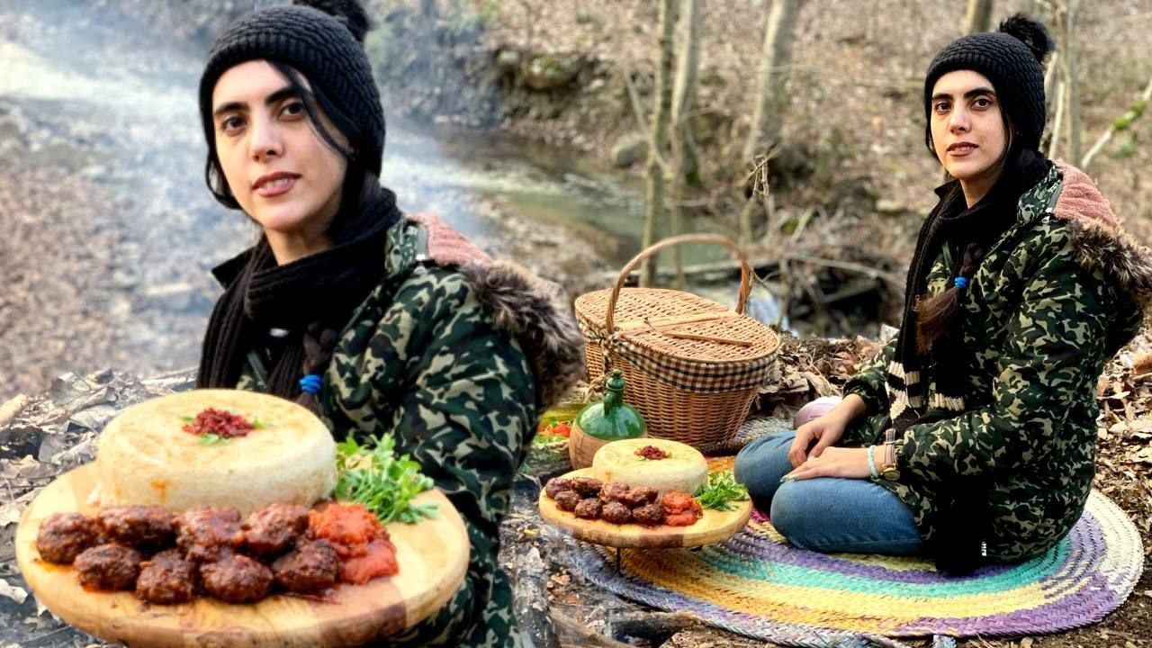 Kabab Tabei ! Delicious Kabab Tabei With parsian rice in nature (Pan ...