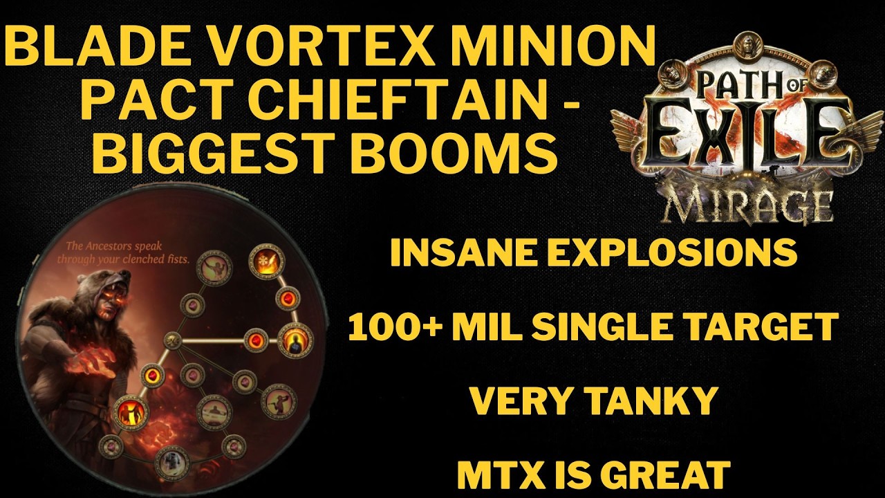 POE 3.28 Blade Vortex Minion Pact Chieftain (BV) explodes for days ...