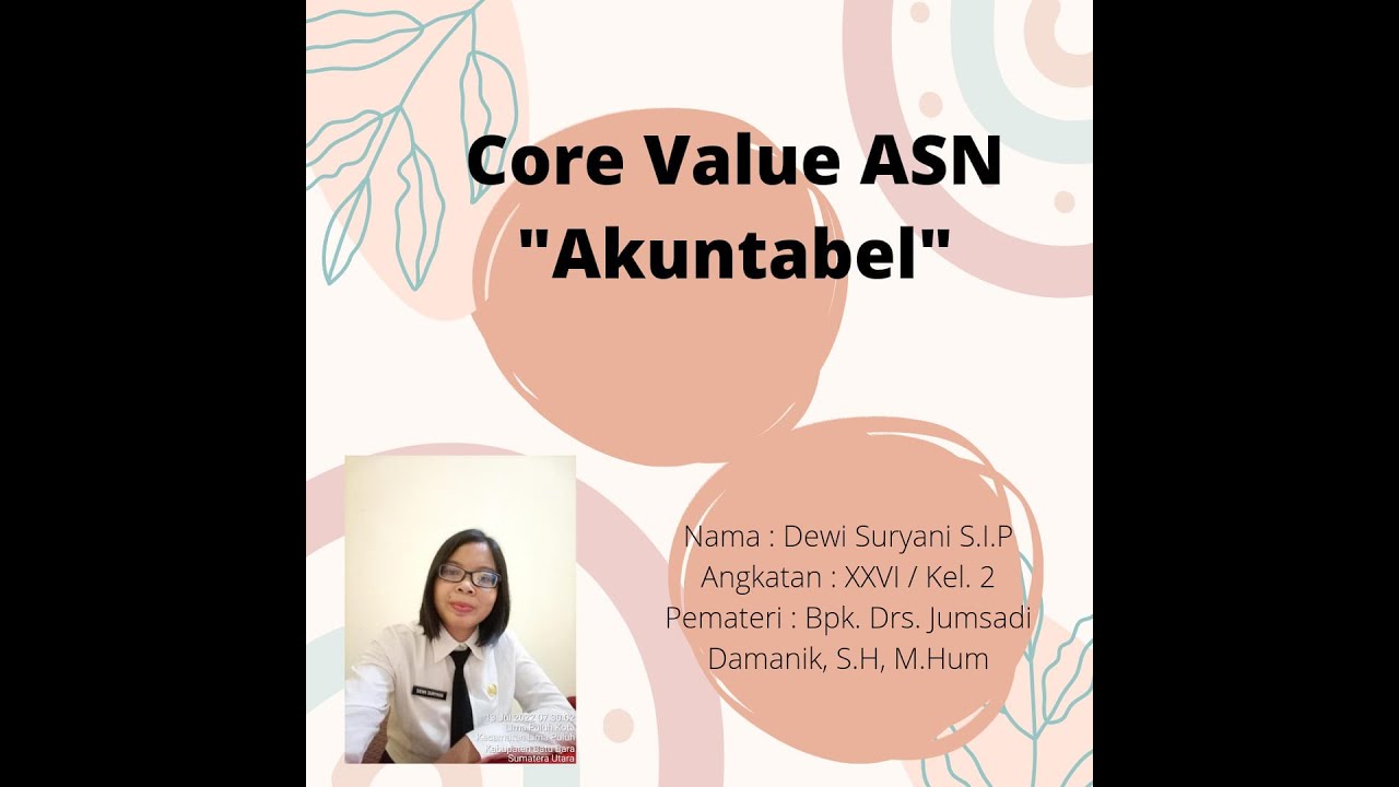 VIDEO CORE VALUE ASN "AKUNTABEL" - YouTube