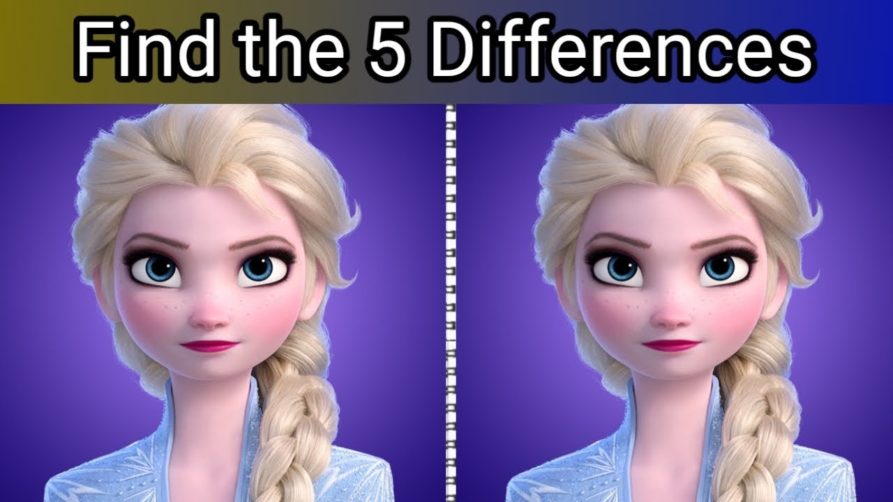 TRY TO FIND THE 5 DIFFERENCE IN FROZEN 2 CARTOONS CHARACTER! - YouTube