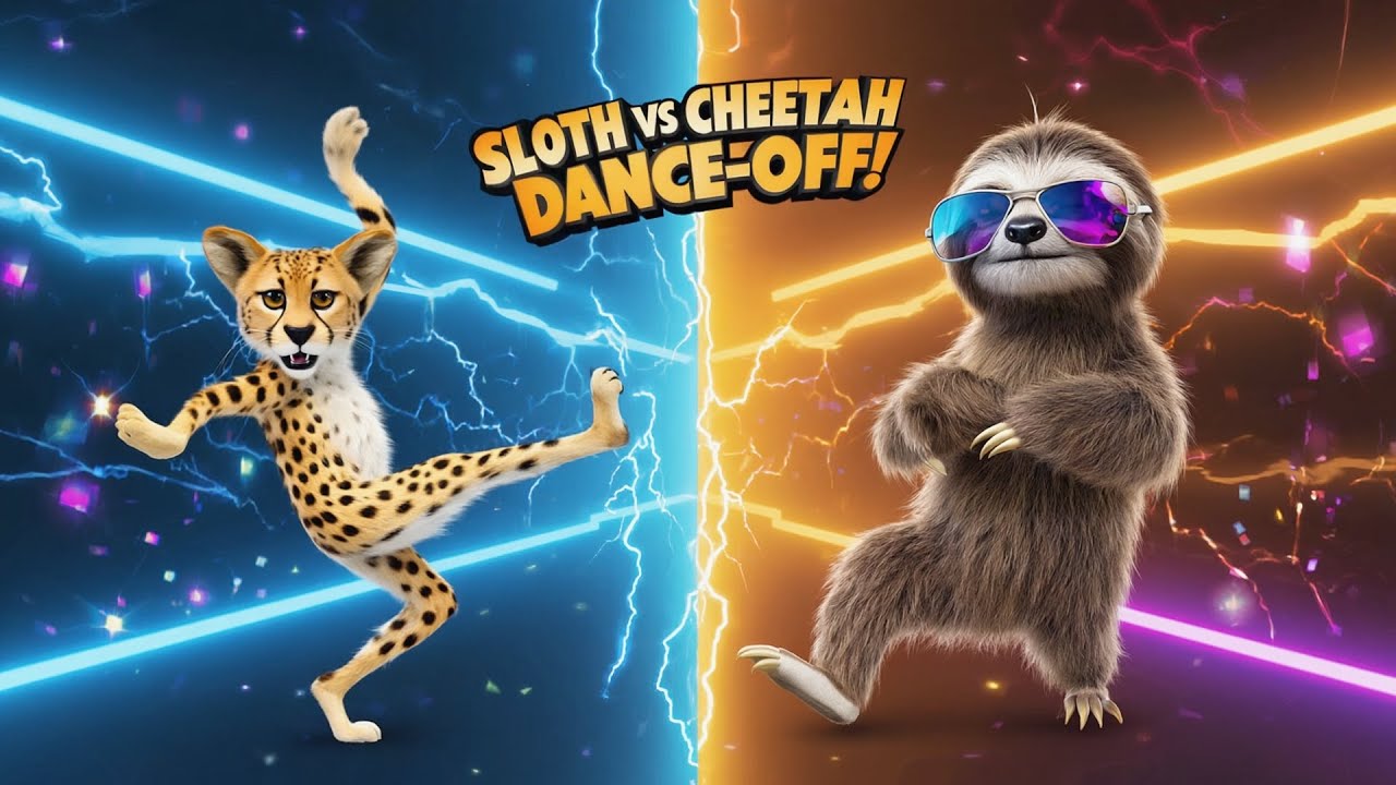 Sloth vs Cheetah Dance-Off 🐆🦥 | Funny Animal Dance Battle for Kids ...