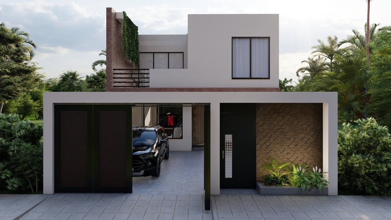 Diseño de casa 8X20 metros | House design 8X20 meters - YouTube