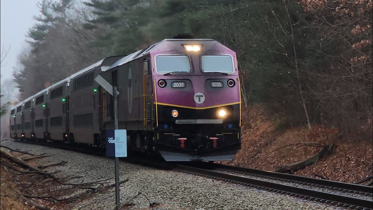 MBTA HSP46 #2035 crossing at Crooker Place. - YouTube