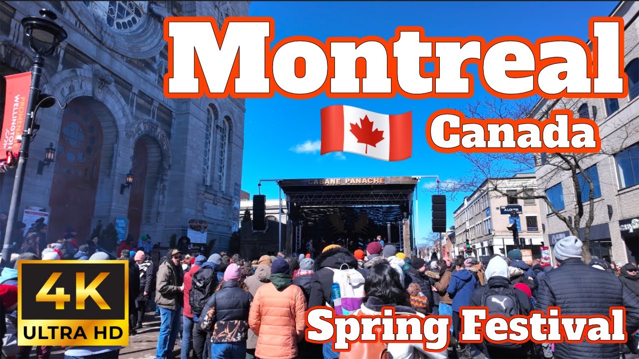 Montreal, Canada 🇨🇦 | Crowded street during spring festival | 4K ...
