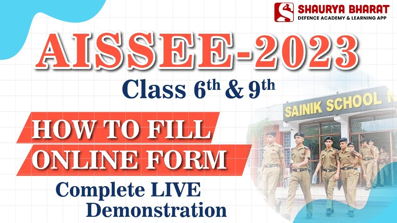 AISSEE-2023 - How To Fill Online Form - Complete LIVE Demonstration ...