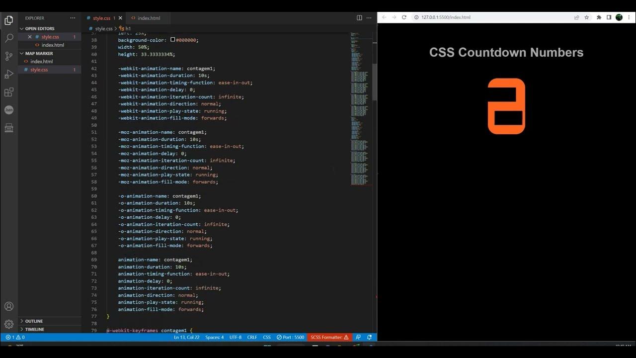CSS Countdown Numbers Animation |#css #html - YouTube