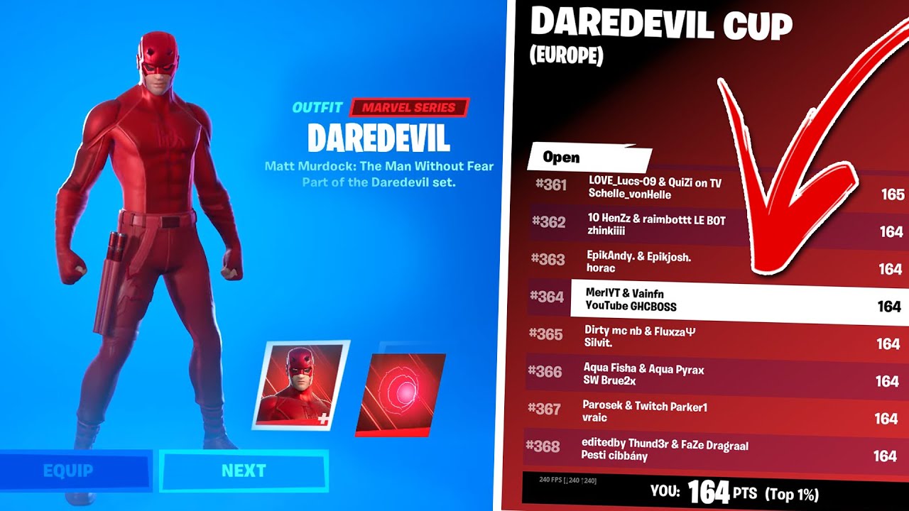 How I Got the Daredevil Skin EARLY in Fortnite! (Daredevil Cup Gameplay ...