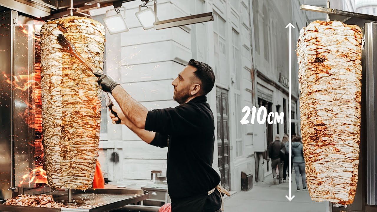 210 cm Turkish kebab! Cutting Turkish kebab with a special and fully ...