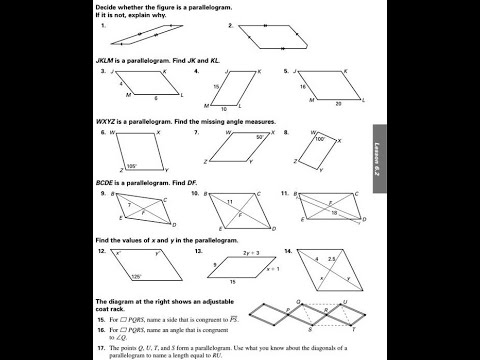 [Math] Decide whether the figure is a parallelogram. If it is not ...