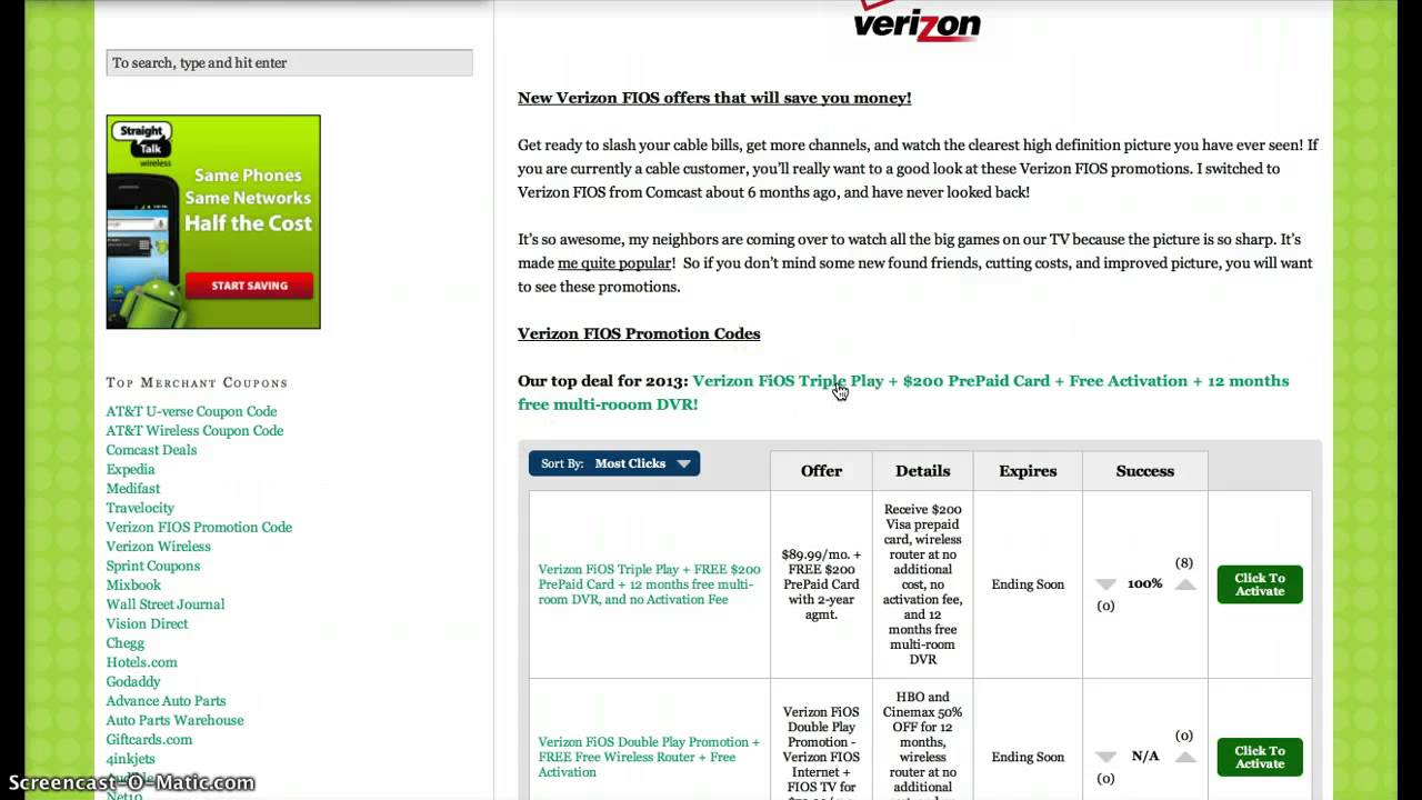 Verizon FIOS Promotion Code - Amazing Offers! - YouTube