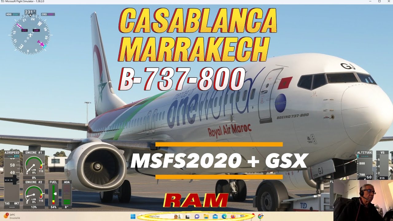 Casablanca, GMMN à Marrakech, GMMX, Boeing 737-800, couleurs RAM, avec ...