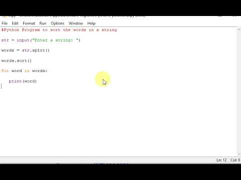 Python Program to sort the words in a string