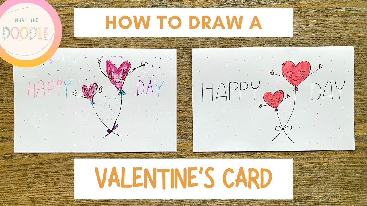 How to Draw a Valentine's Day Card | DIY Valentine Card - YouTube