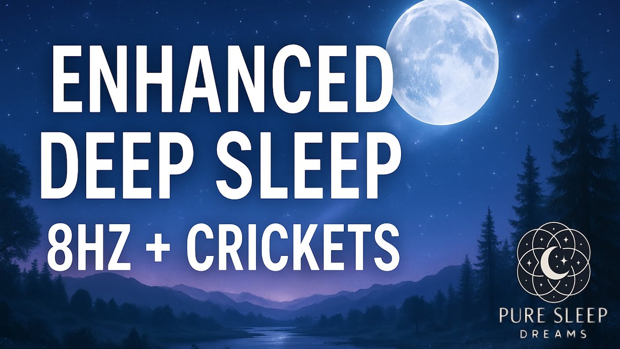 8Hz Binaural Beats + Crickets | Enhanced Deep Sleep for Anxiety, Stress ...