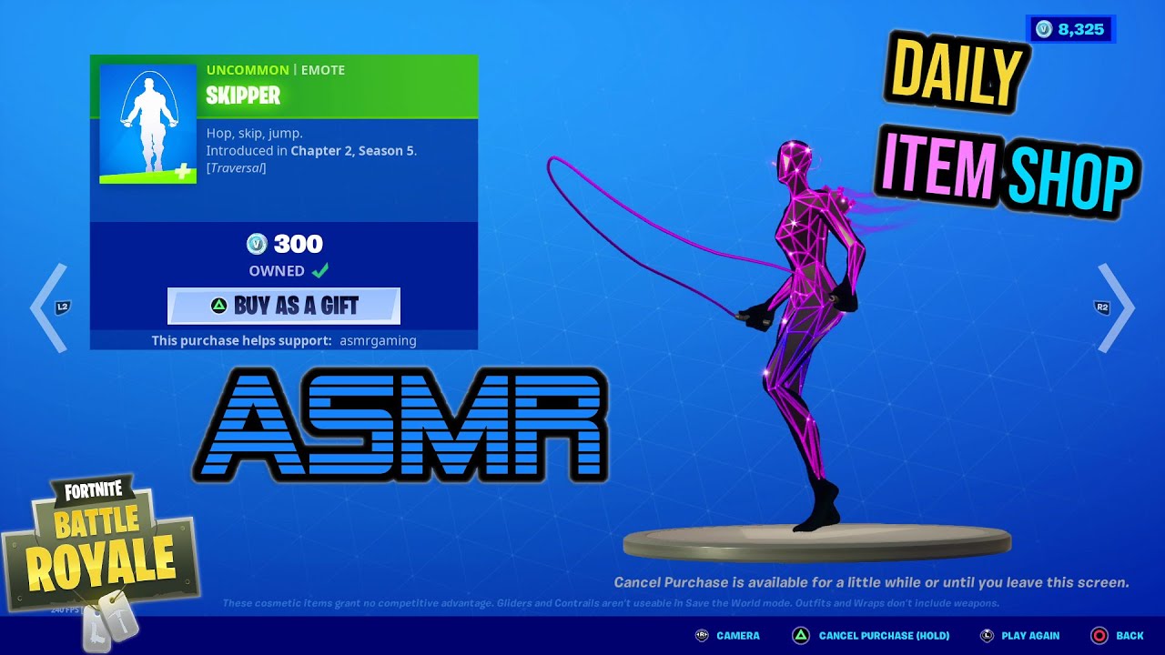 ASMR | Fortnite NEW Skipper Jump Rope Emote! Daily Item Shop Update 🎮🎧 ...