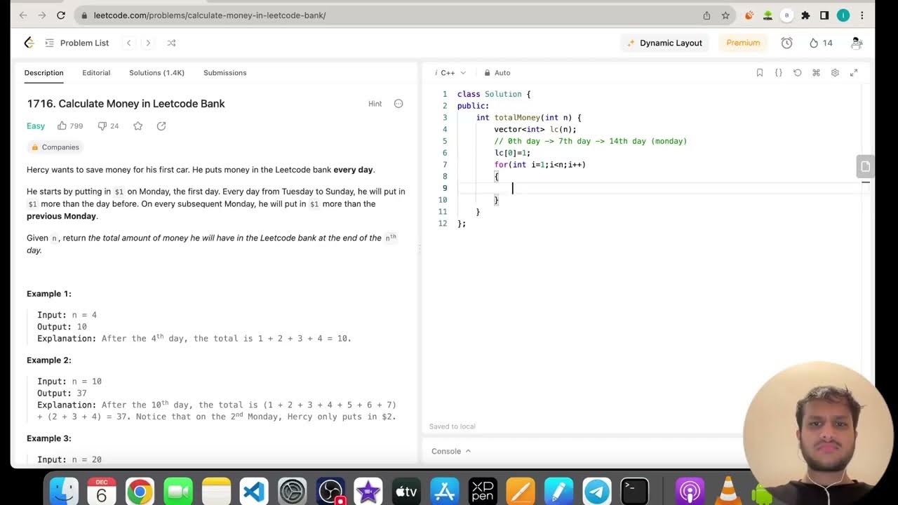 1716 Calculate Money In Leetcode Bank Youtube