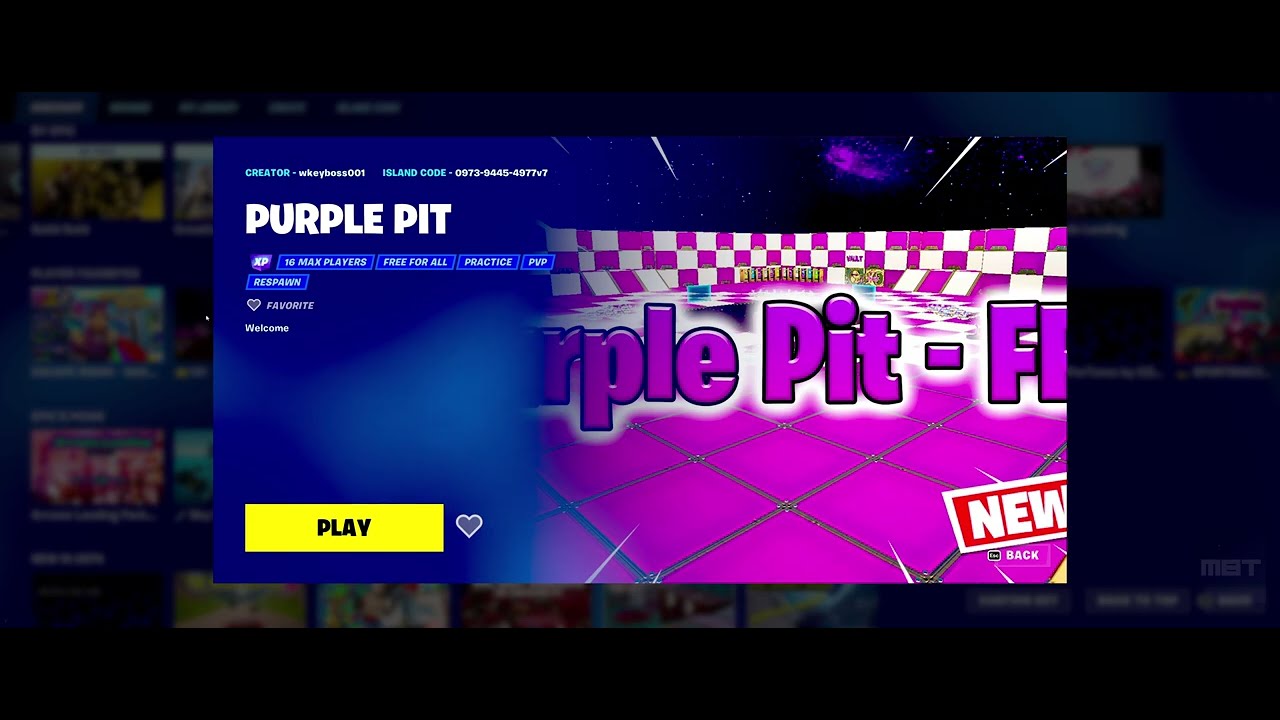 [TUTORIAL] FORTNITE: PURPLE PIT FFA - ISLAND CODE - HOW TO ENTER? - YouTube