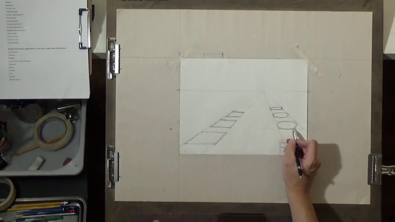 1 Point Perspective: Drawing Pyramids and Cones with Audio Lecture ...