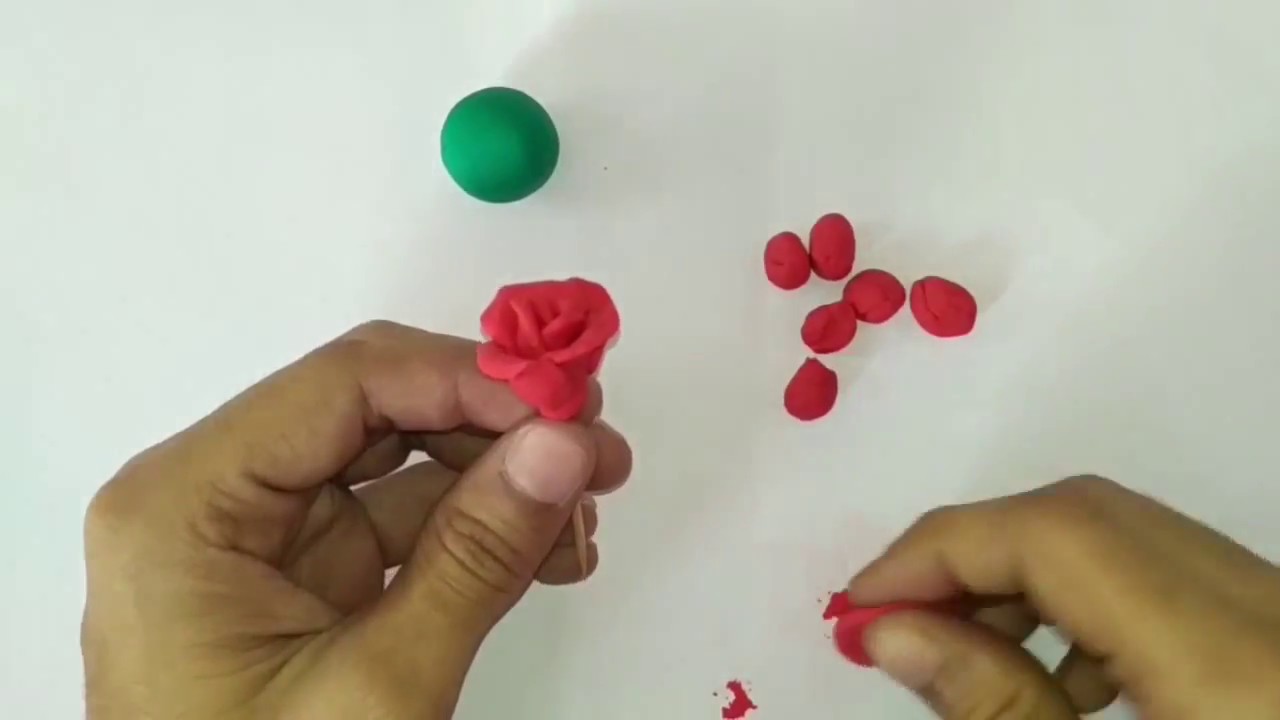 CLAY ART FOR KIDS/HOW TO MAKE CLAY ROSE - YouTube