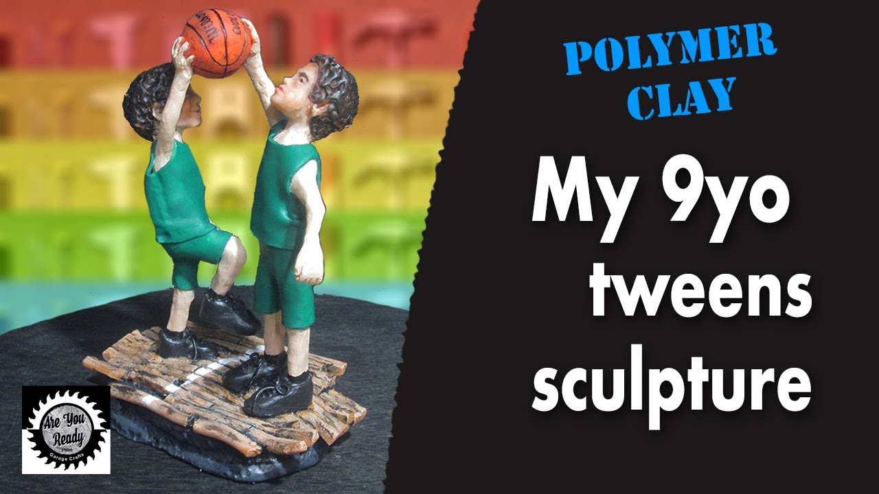 My nine years old tweens polymer clay's sculpture. A basketball version ...