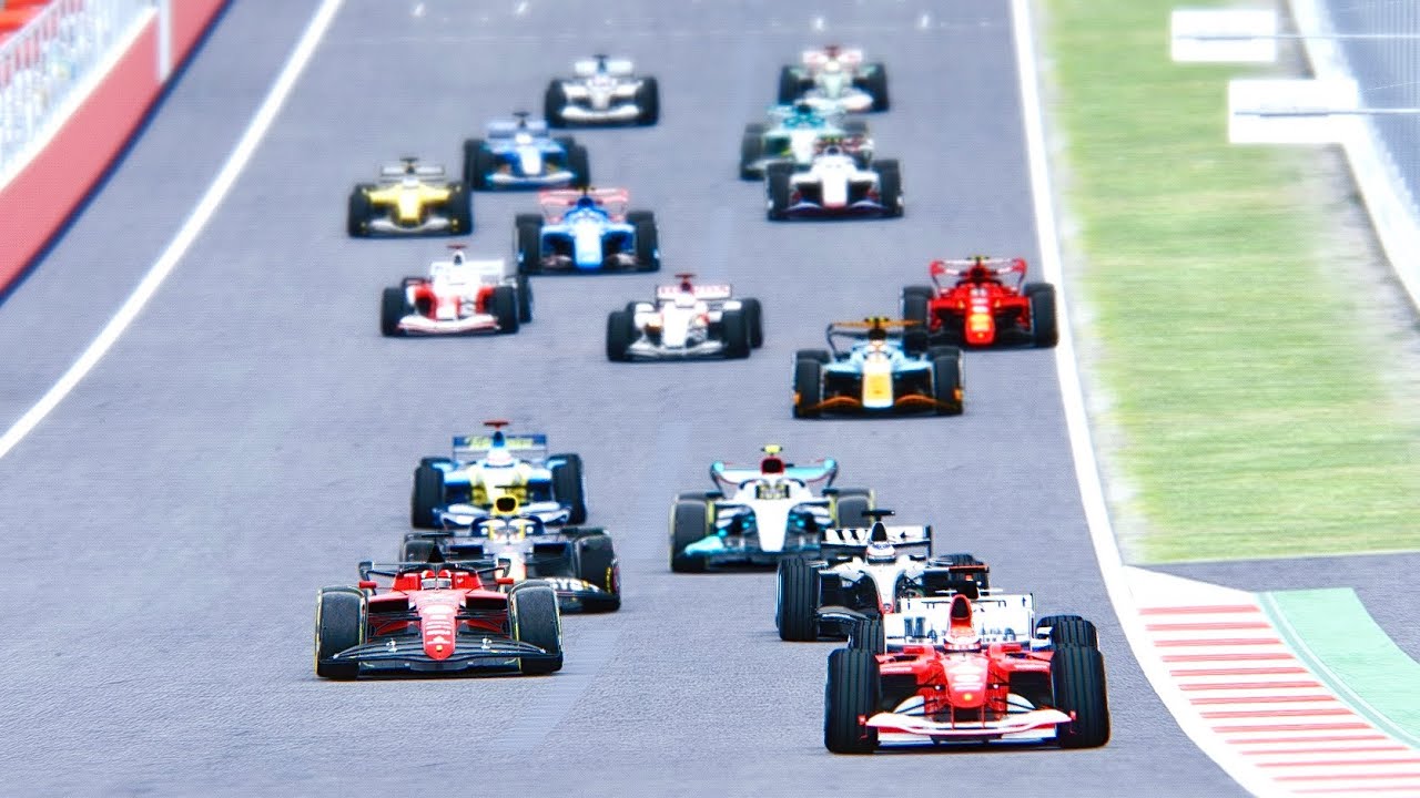 F1 2022 Cars vs F1 2004 Cars at Imola GP - YouTube